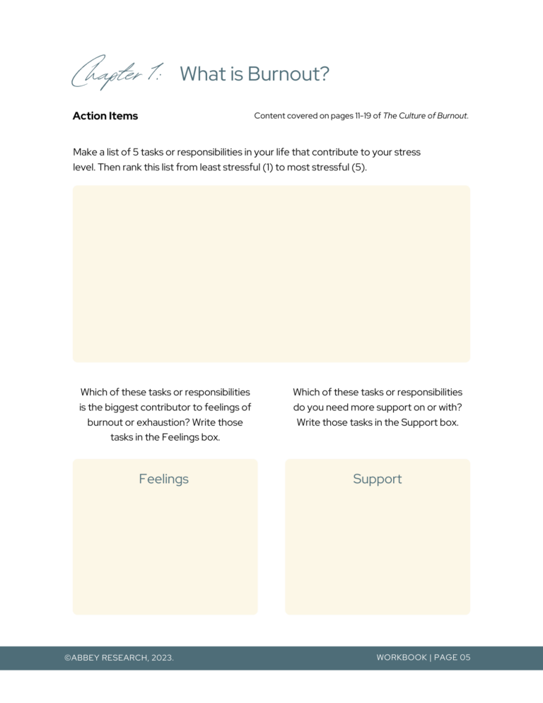 The Culture of Burnout: Companion Workbook - Abbey Research